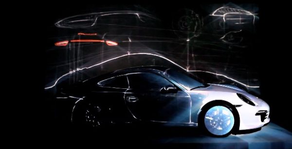 Projection Mapping sur la Porsche 911 Carrera 4S en Italie